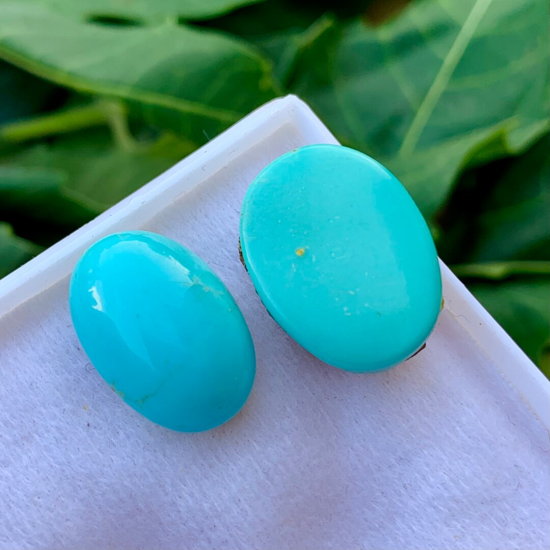 Arizona Sleeping Beauty Turquoise Cabochons | Oval Gemstone, 19-20mm (2 ...