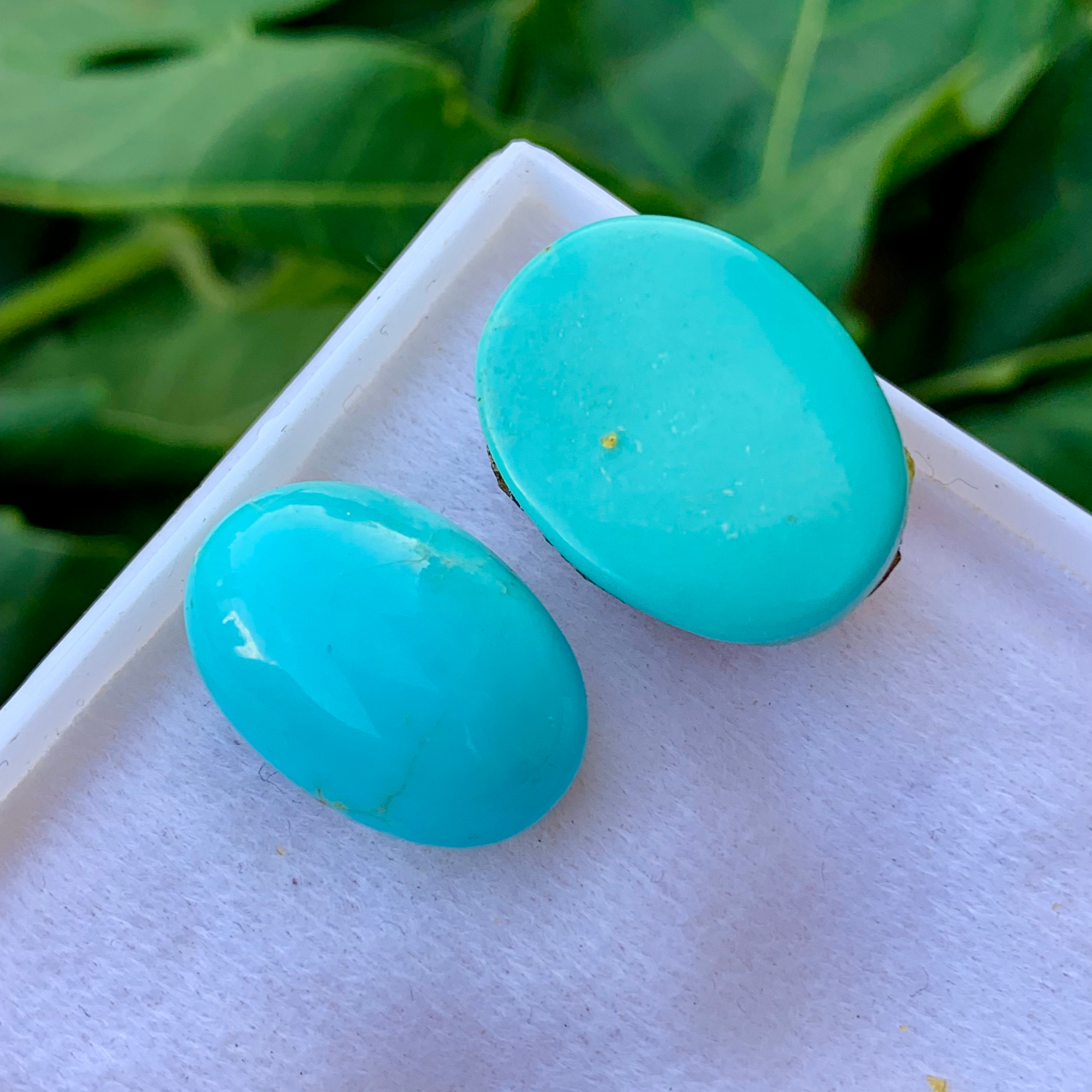 Arizona Sleeping Beauty Turquoise Cabochons | Oval Gemstone, 19-20mm (2 ...