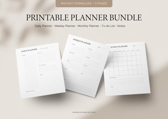 Planner Bundle Printable Planner Planner Set Planner - Etsy