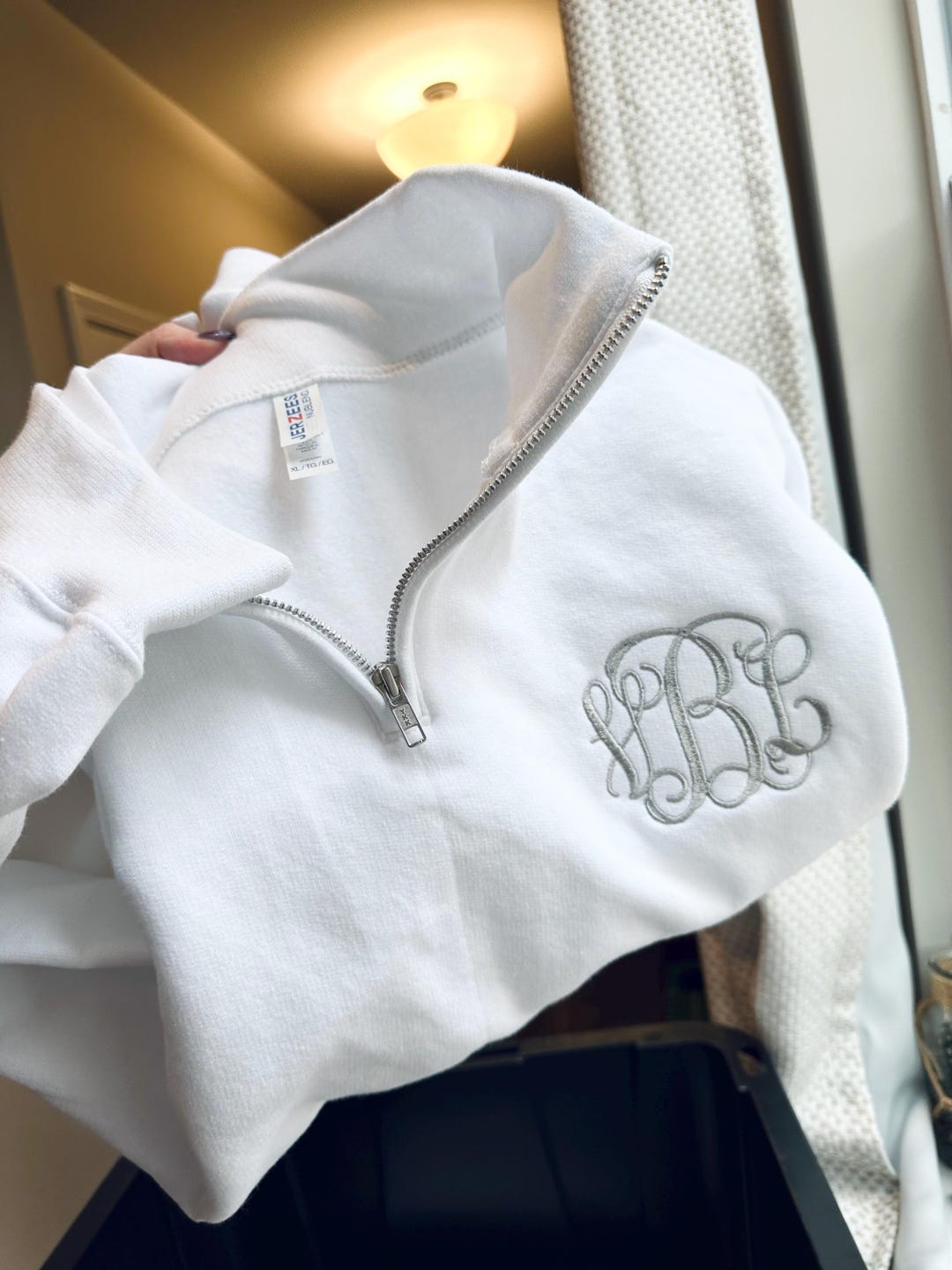 Monogram Quarter Zip Sweatshirt, Personalized Sweatshirt, Embroidered ...