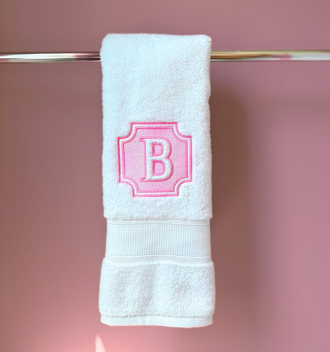 Monogram Embroidered Hand Towel Egyptian Cotton | Embroidered Towel ...