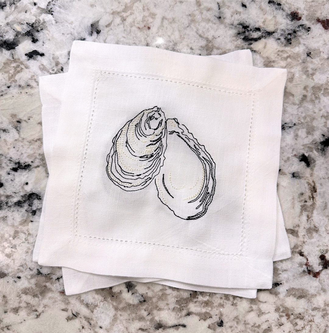 Cocktail Napkin, Oyster Decor, Custom Napkins, Wedding Decor, Bar ...