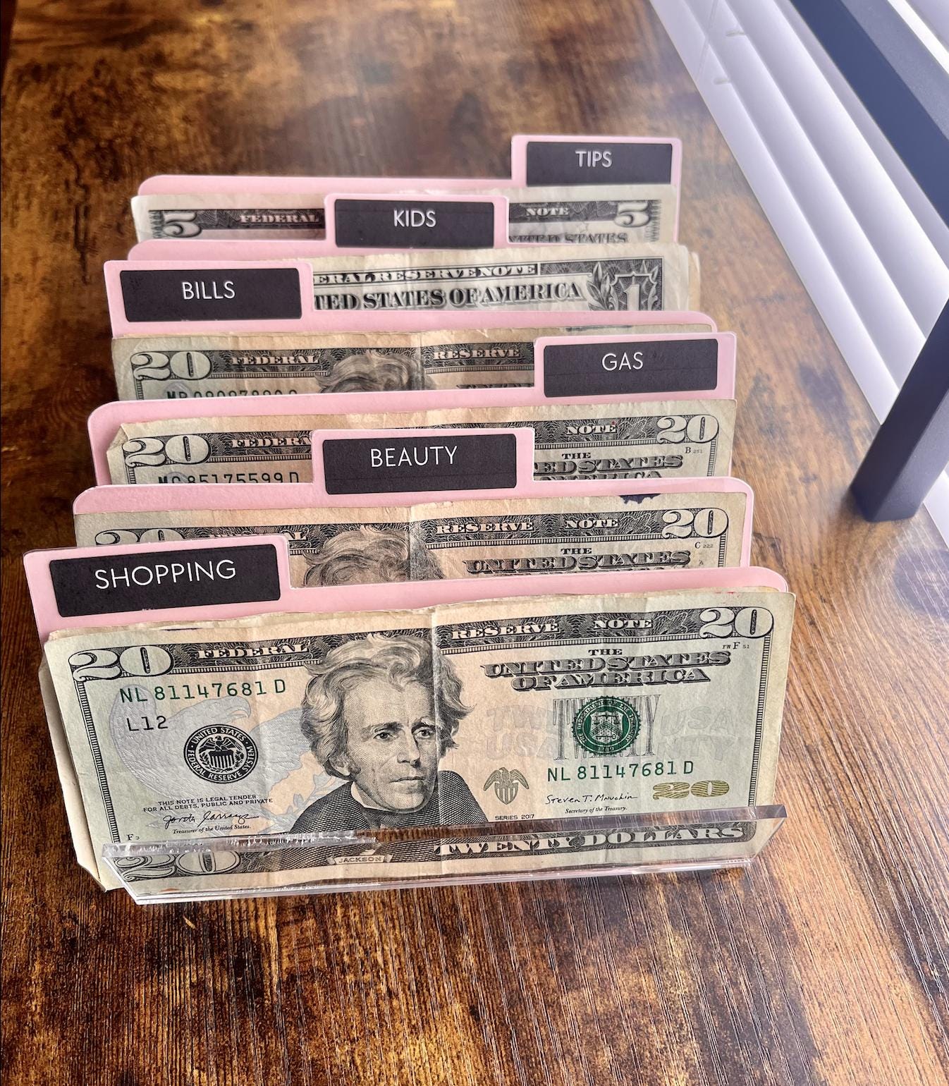 Laminated Cash Wallet Dividers | Budgeting Cash Envelope System ...