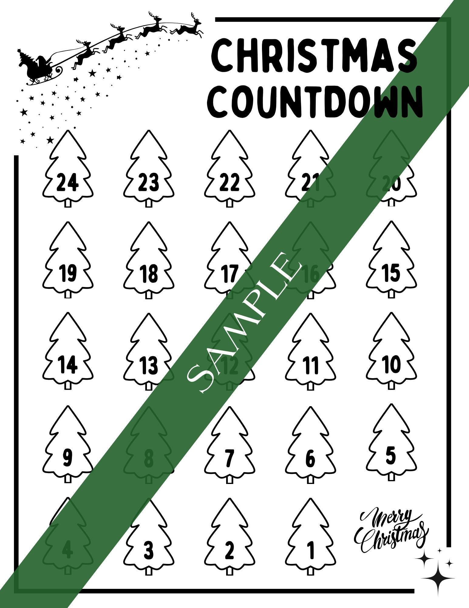 Christmas Countdown Tracker printable - Etsy