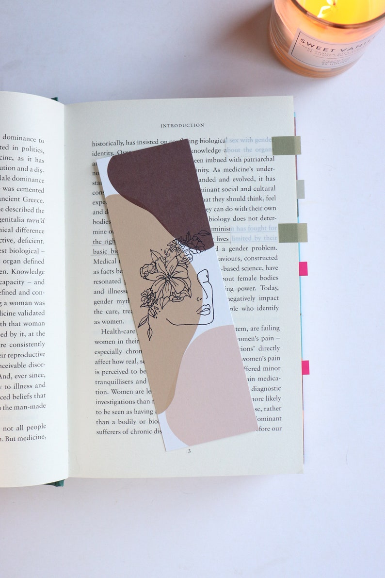 Single Line Drawing Bookmark Recycled Paper Bookmark Gift - Etsy