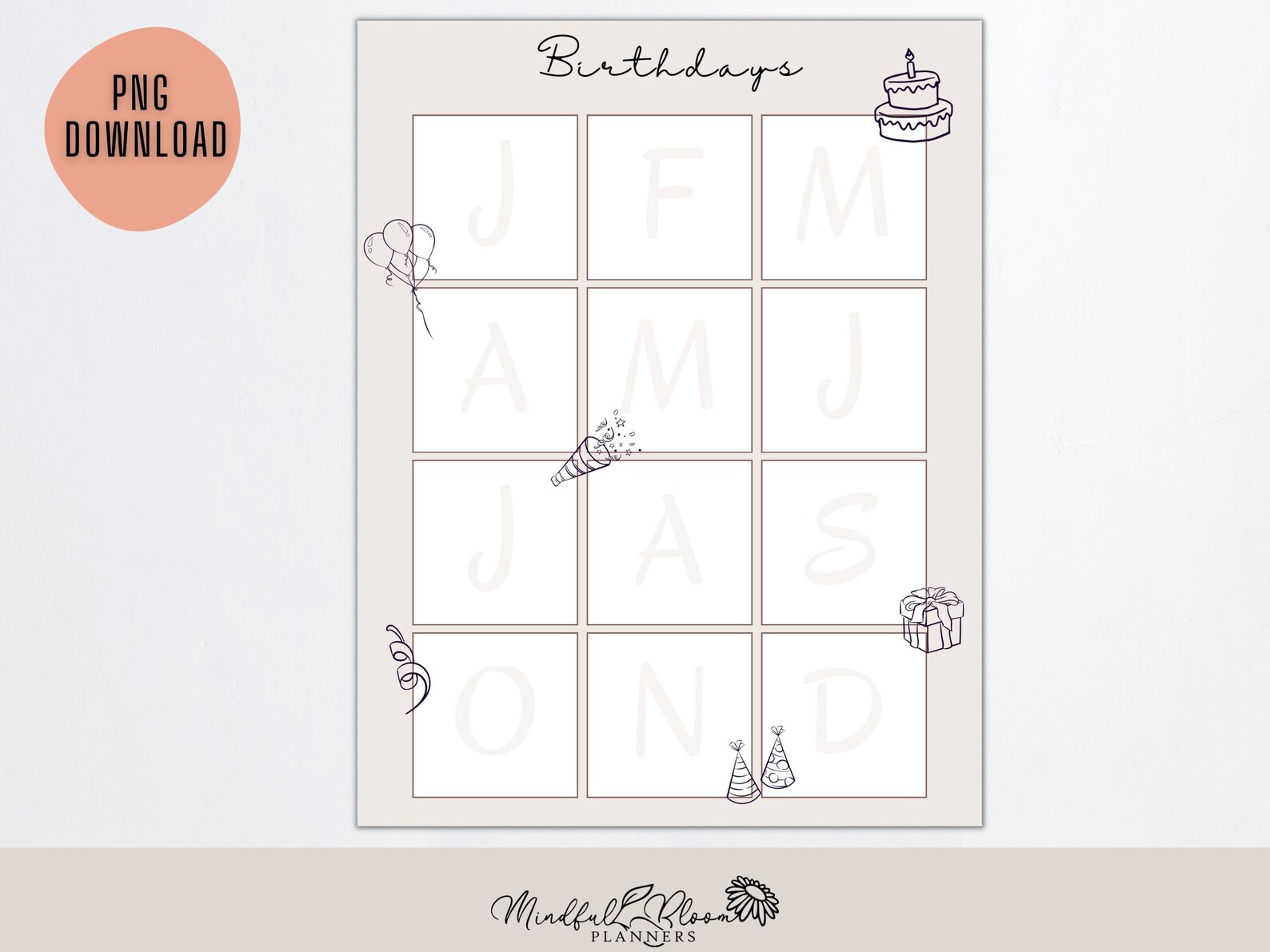 Digital Birthday Log Birthday Tracker Birthday Reminder - Etsy