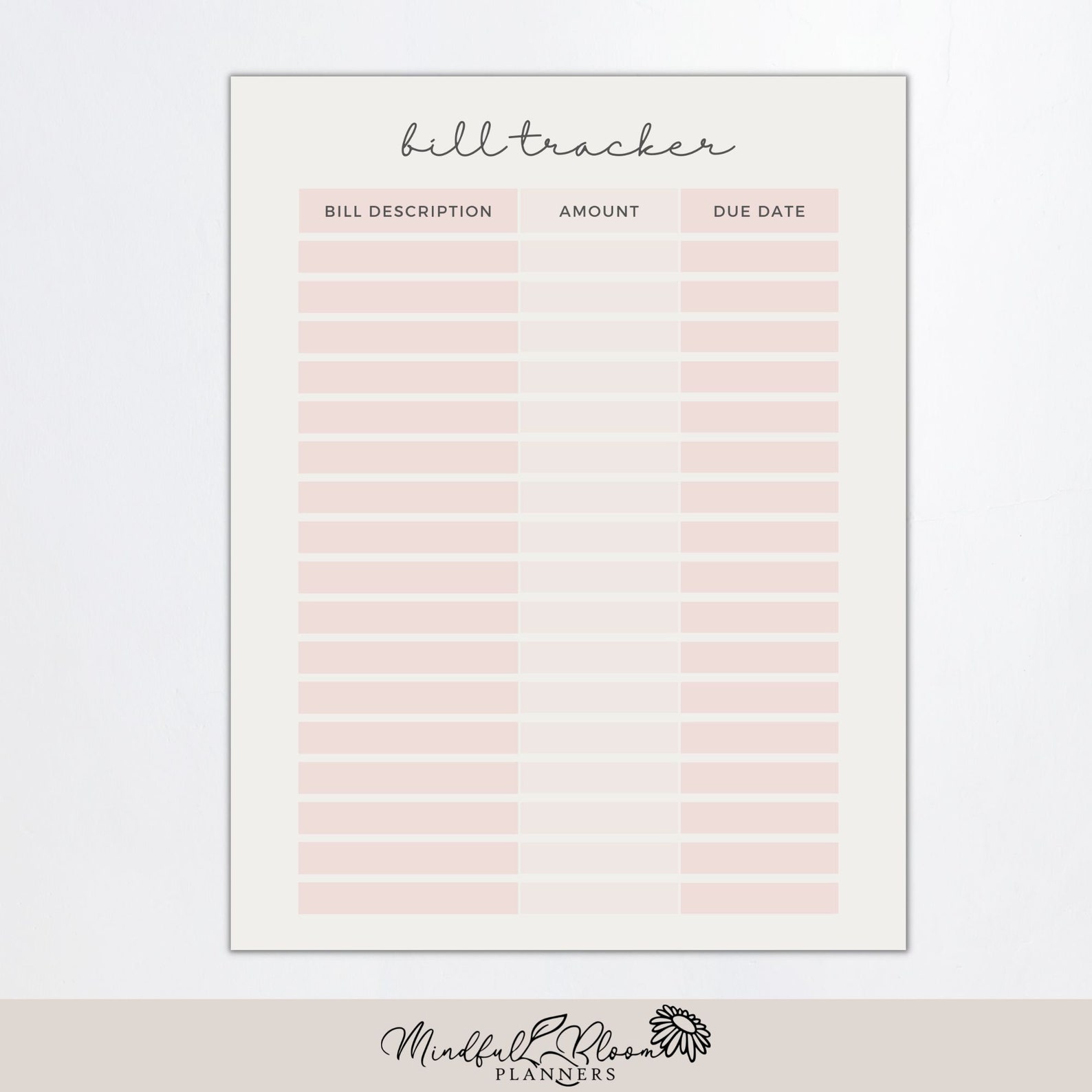 Bill Tracker, Digital Bill Tracker, Expense Tracker, Spreadsheet ...