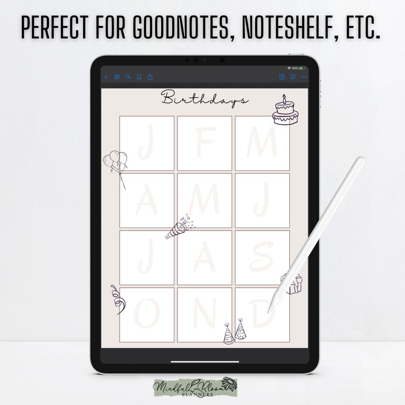 Digital Birthday Log, Birthday Tracker, Birthday Reminder, Birthday ...