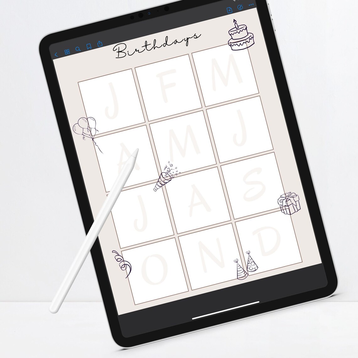 Digital Birthday Log Birthday Tracker Birthday Reminder - Etsy