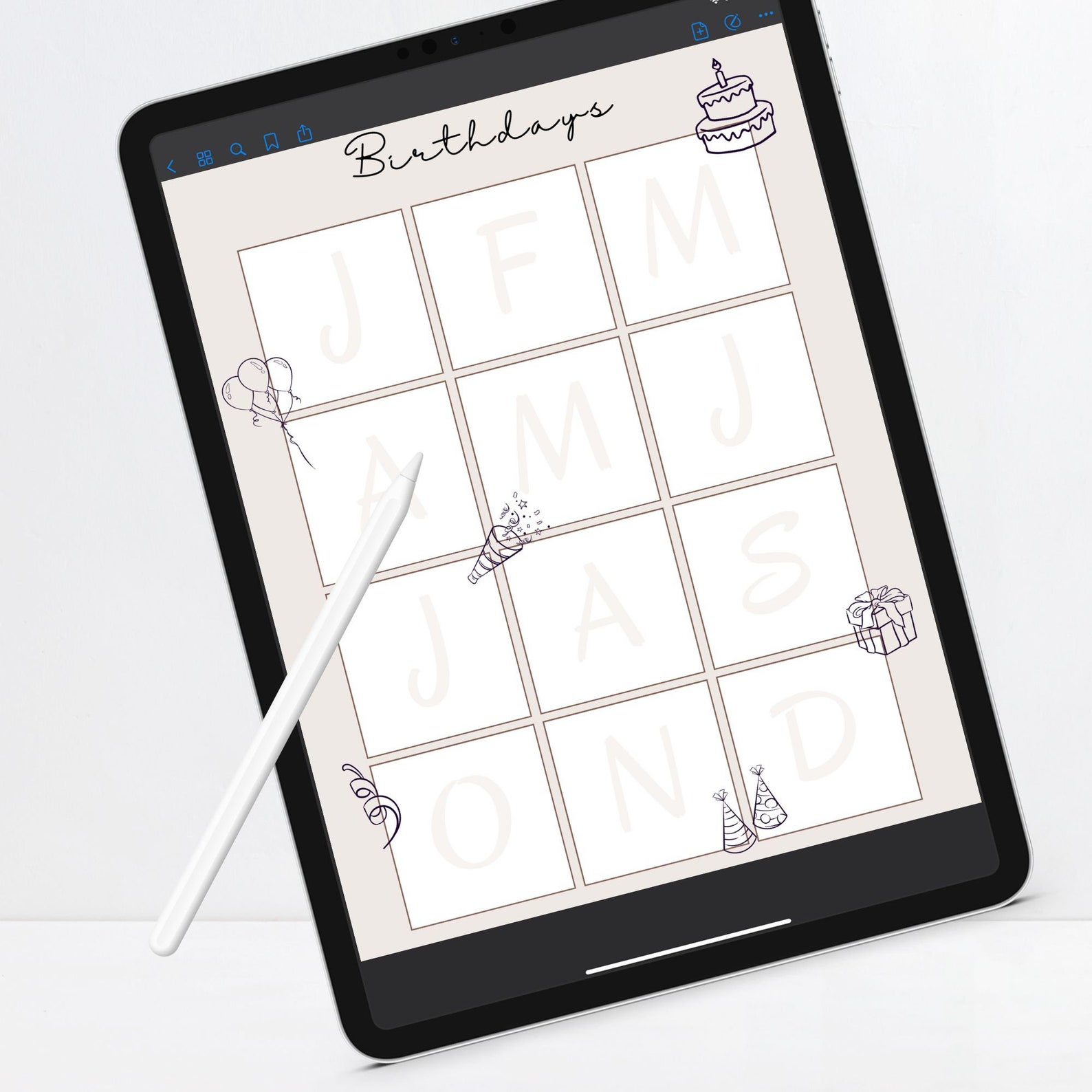 Digital Birthday Log Birthday Tracker Birthday Reminder - Etsy