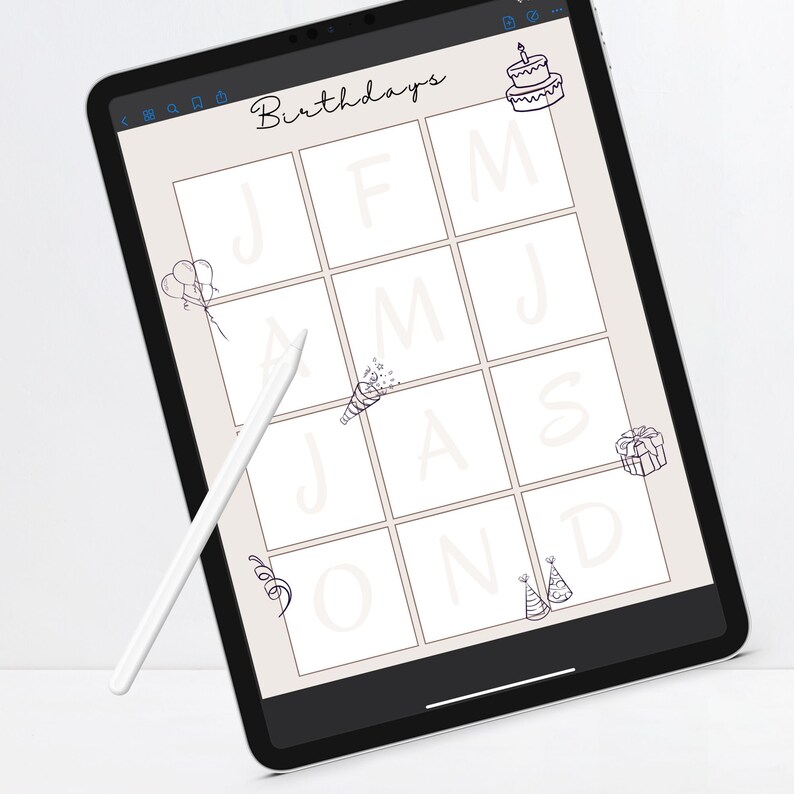 Digital Birthday Log Birthday Tracker Birthday Reminder - Etsy
