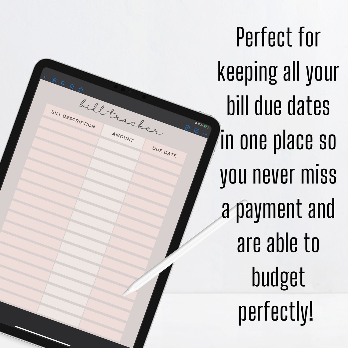 Digital Bill Tracker, Monthly Bill Tracker, Expense Report, Bill ...