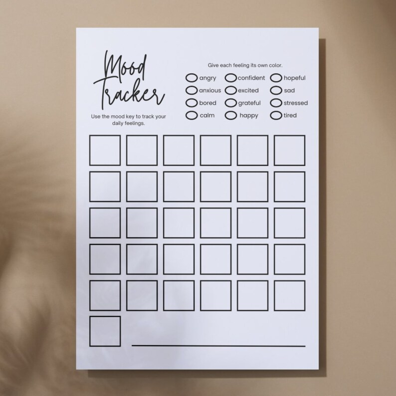 Mood Tracker Coloring Page - Etsy