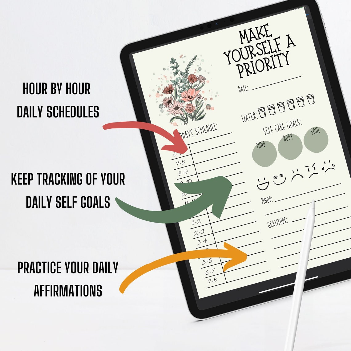 Make Yourself A Priority Daily Planner Page PDF Download - Etsy
