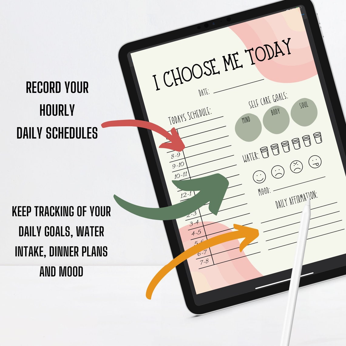 I Choose Me Today, Daily Planner Page, PDF Download, Digital Download ...