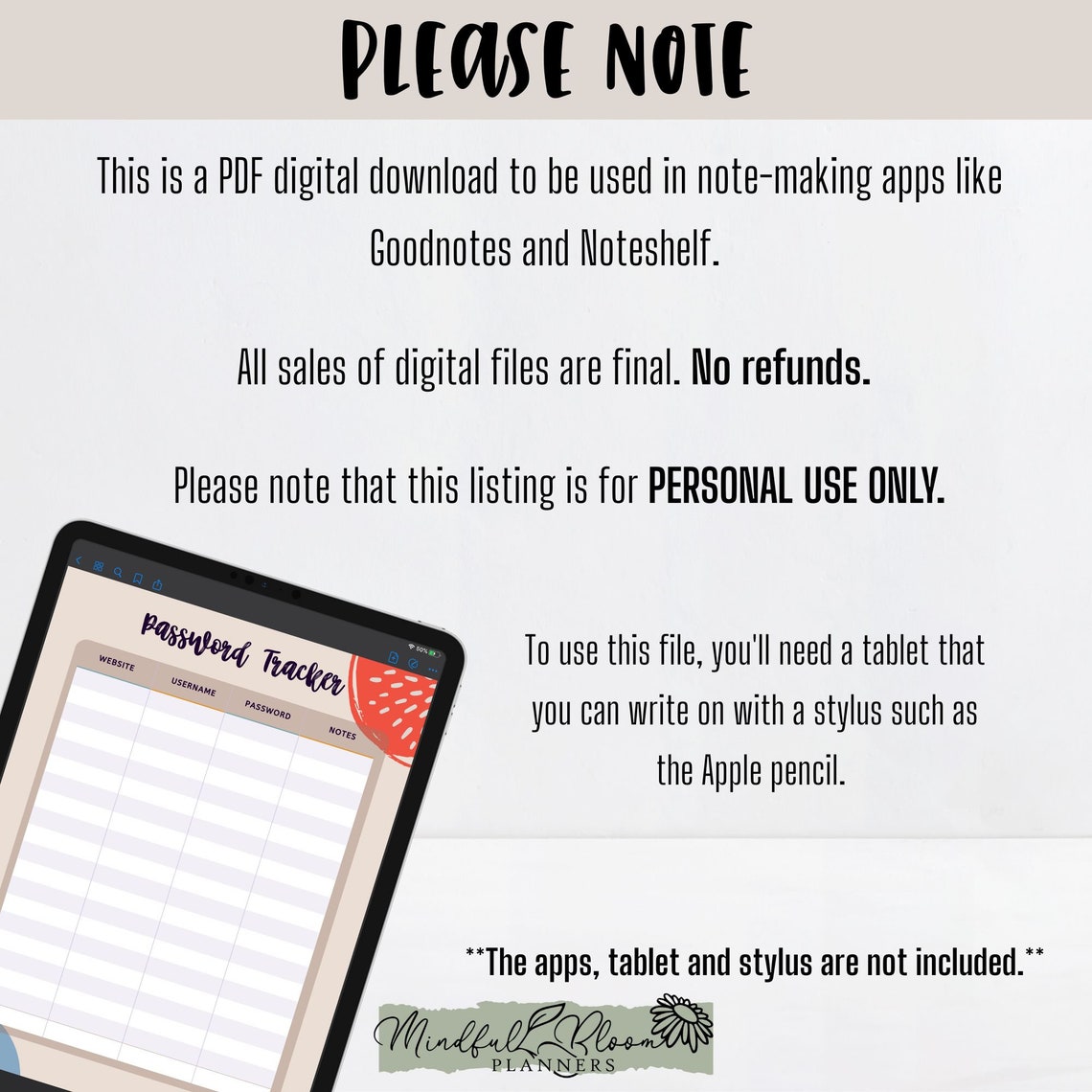 Digital Password Tracker, Password Keeper, Password Log, Password Book ...