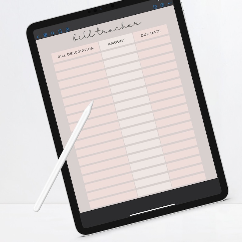 Digital Bill Tracker, Monthly Bill Tracker, Expense Report, Bill ...