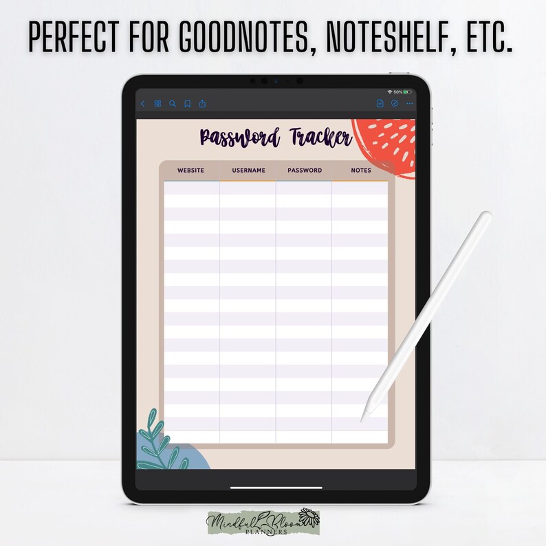 Digital Password Tracker, Password Keeper, Password Log, Password Book ...
