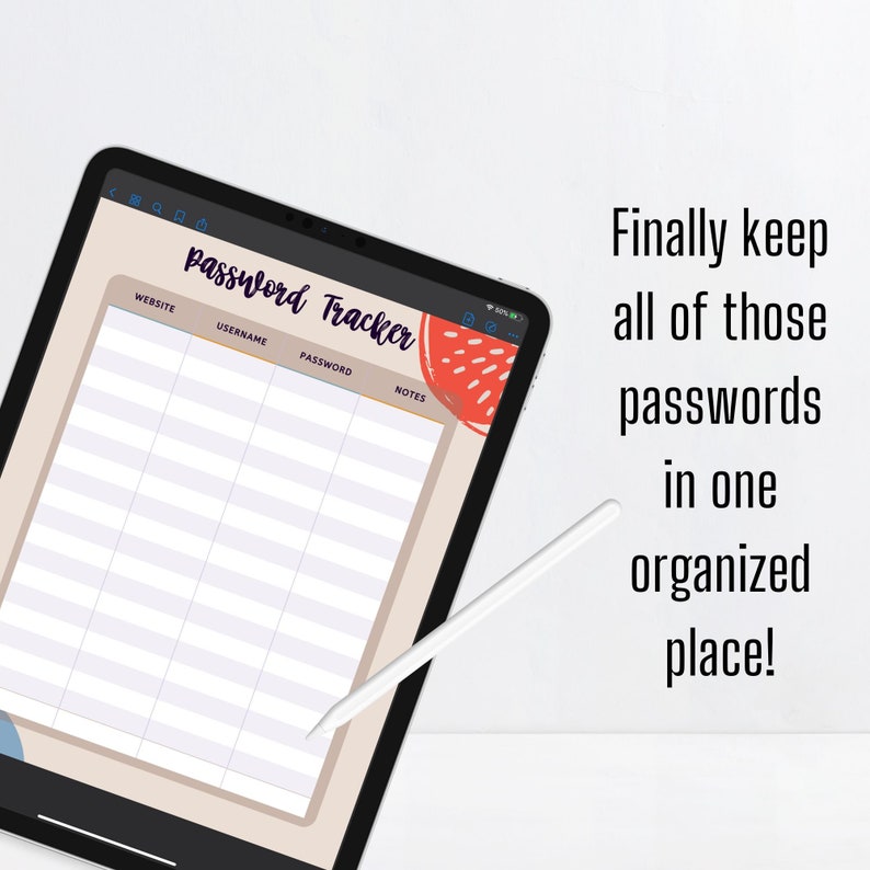Digital Password Tracker, Password Keeper, Password Log, Password Book ...