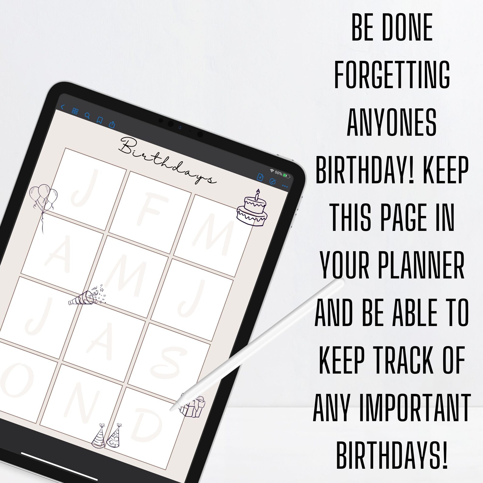 Digital Birthday Log, Birthday Tracker, Birthday Reminder, Birthday ...