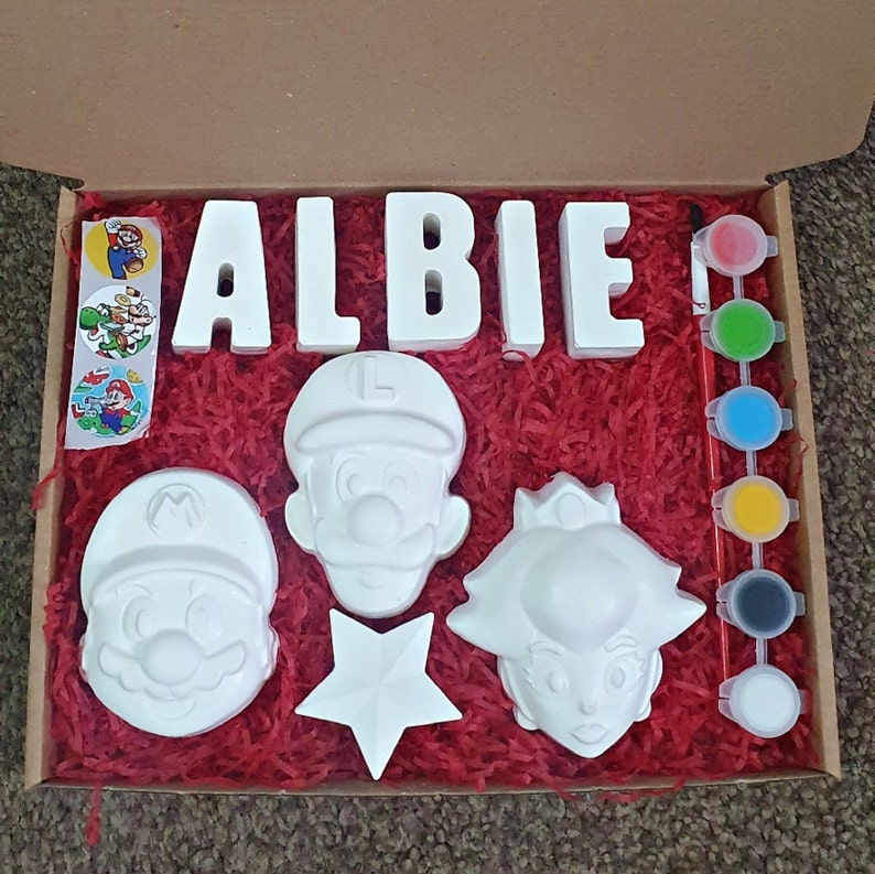 Super Mario Personalised Painting Set - Etsy UK