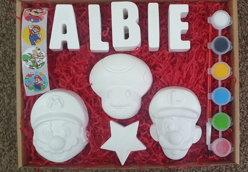 Super Mario Personalised Painting Set - Etsy UK