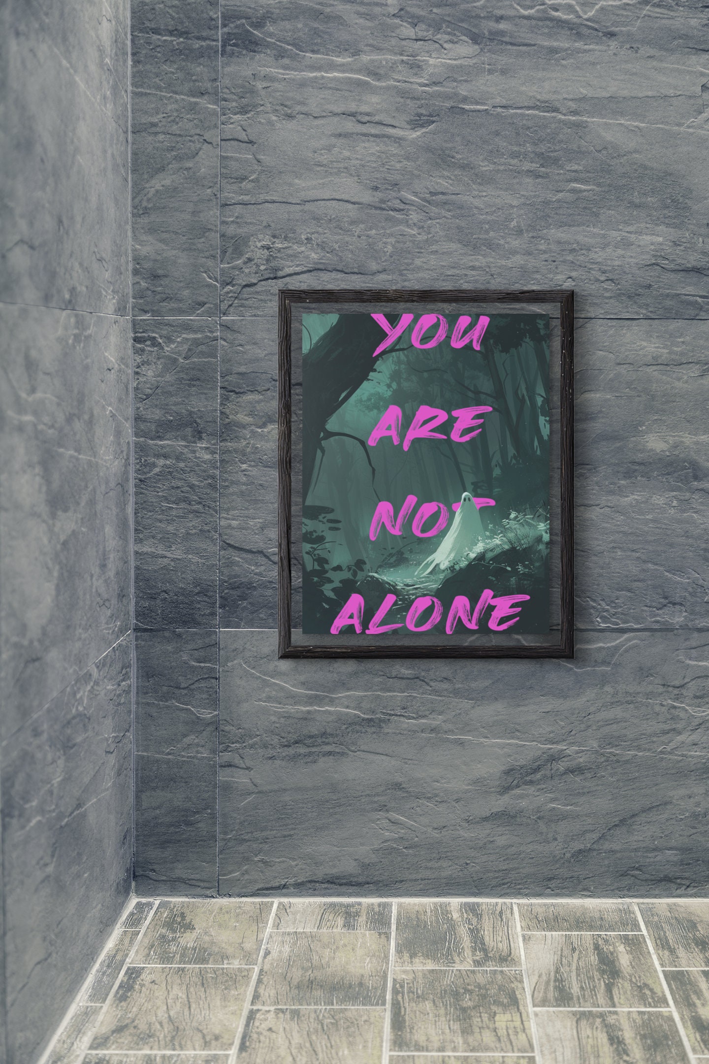 You Are Not Alone Poster, Ironic Wall Art, Creepy Decor, Eclectic Decor ...