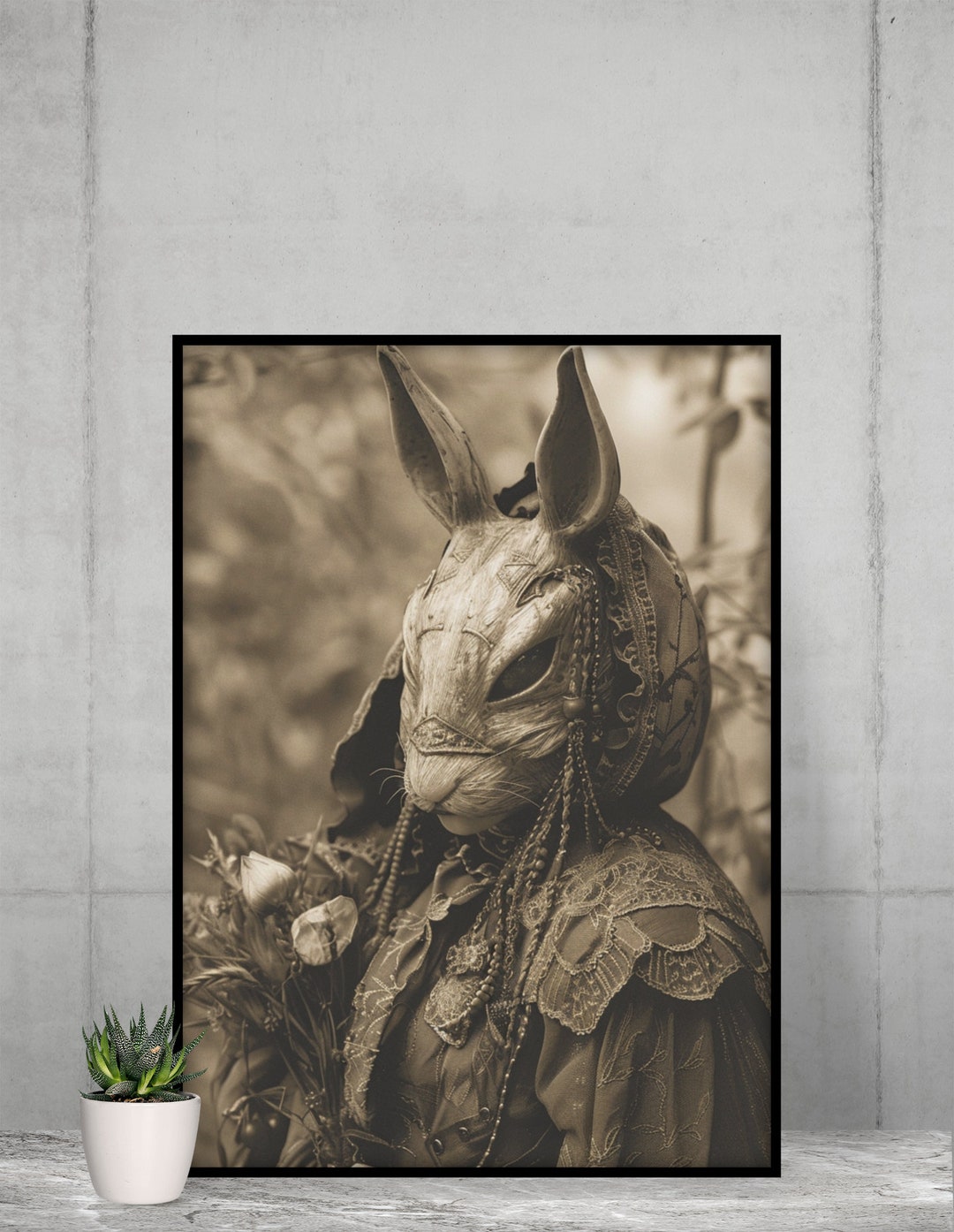 ART PRINT Rabbit Cult, Vintage Photography, Art Poster Print, Dark ...