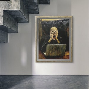 ART PRINT the Scream on the Laptop - Altered Art, Parody Art, Whimsical ...