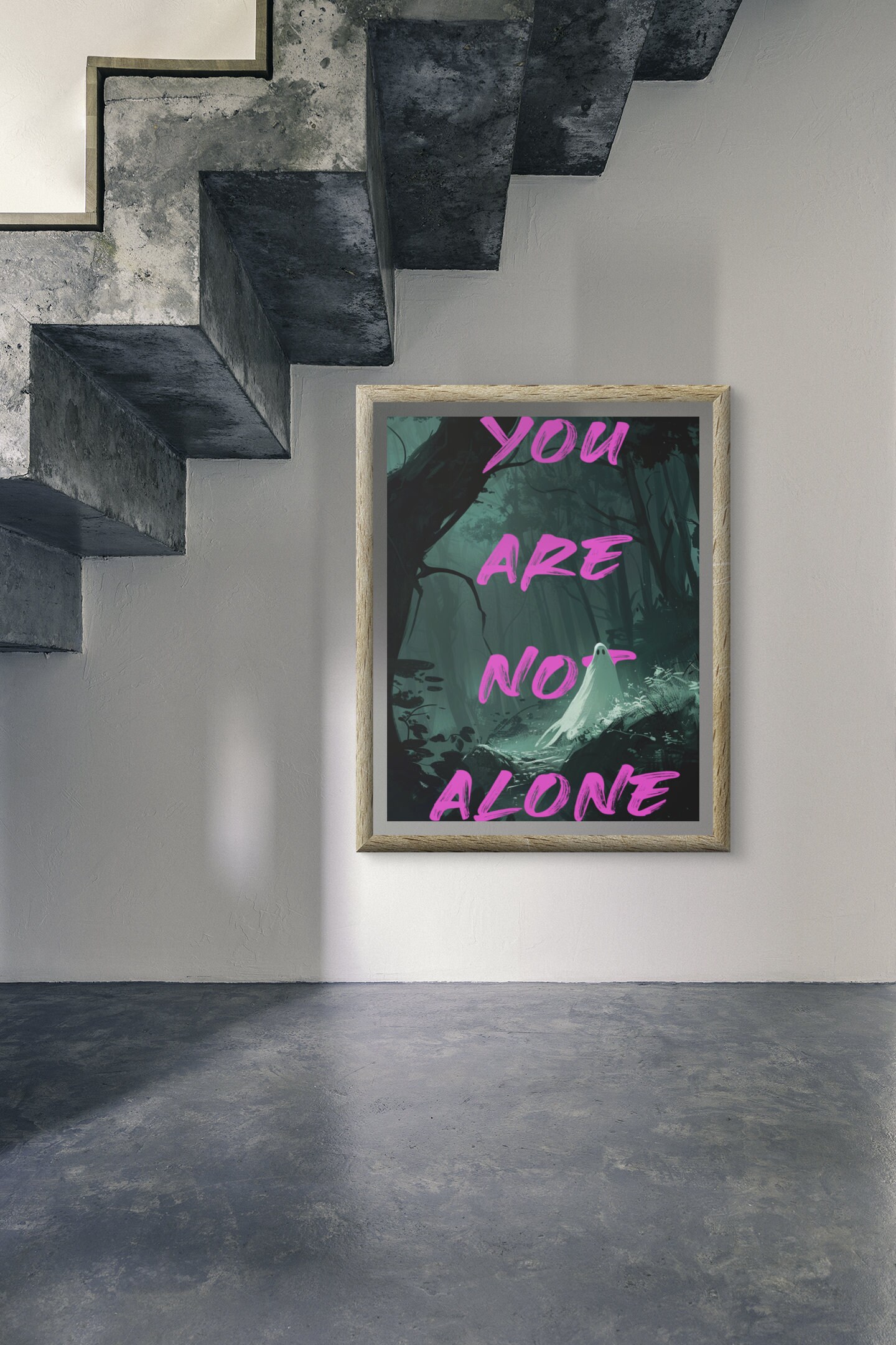 You Are Not Alone Poster, Ironic Wall Art, Creepy Decor, Eclectic Decor ...