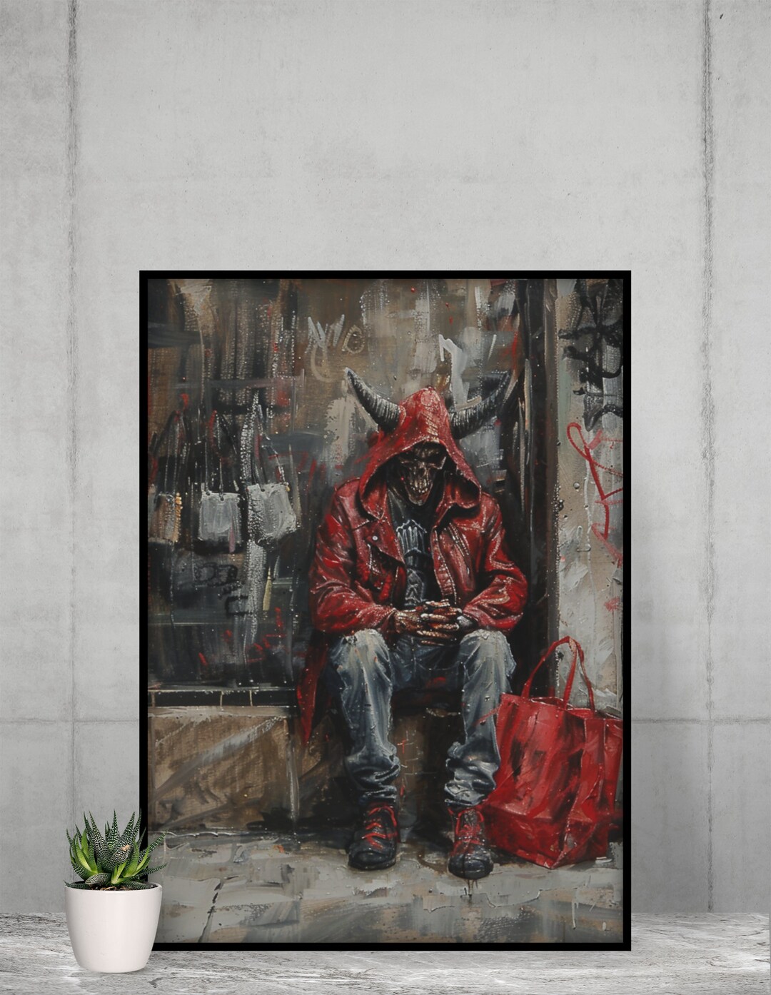 ART PRINT Devil Goes Shopping - Vintage Devil Poster, Antique Devil ...