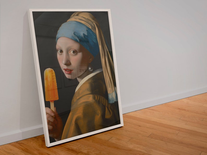 ART PRINT the Girl With the Popsicle Stick, Eclectic Art, Altered Art ...