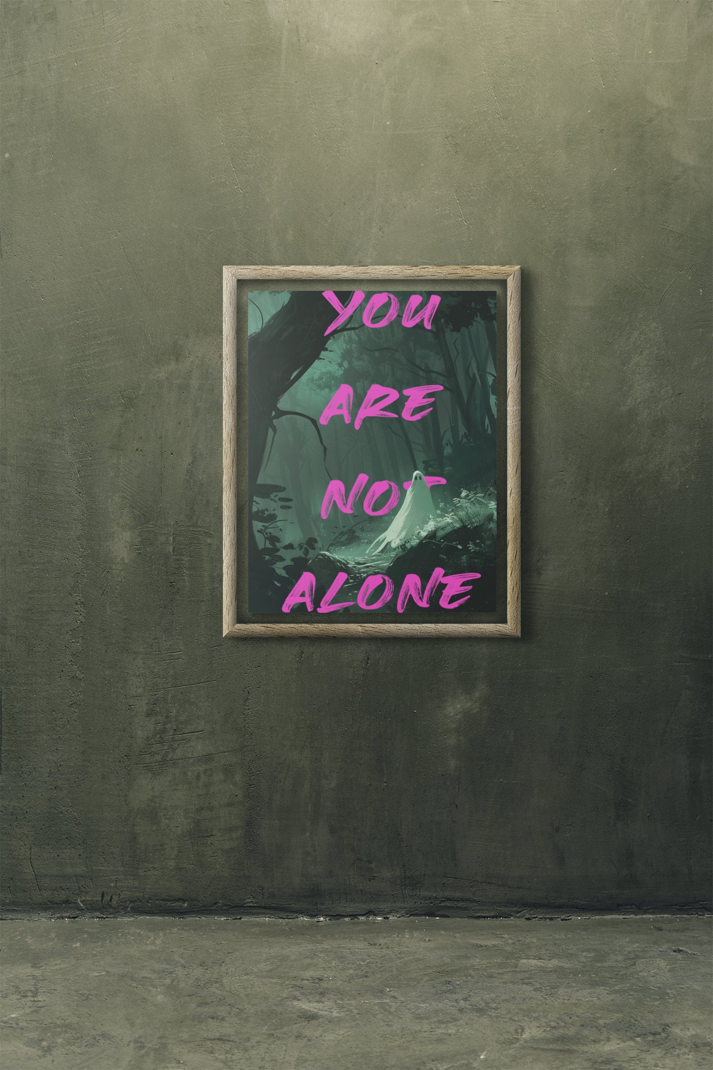 You Are Not Alone Poster, Ironic Wall Art, Creepy Decor, Eclectic Decor ...