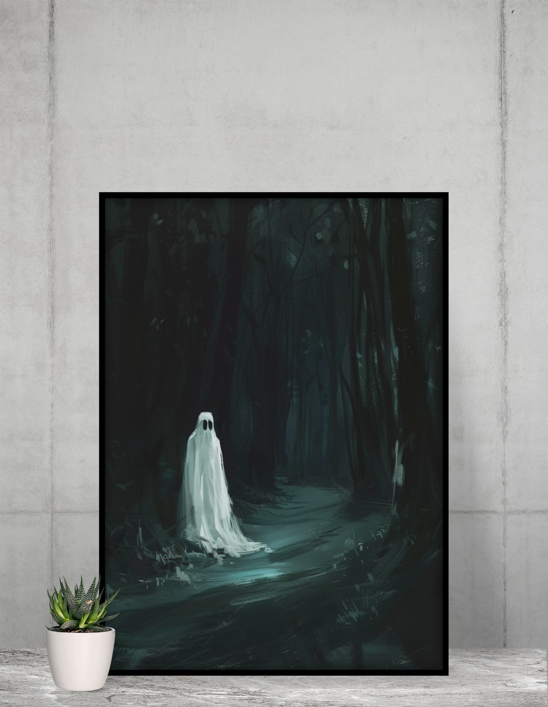 Ghost Alone in a Forest Poster, Gothic Wall Art, Dark Academia Room ...
