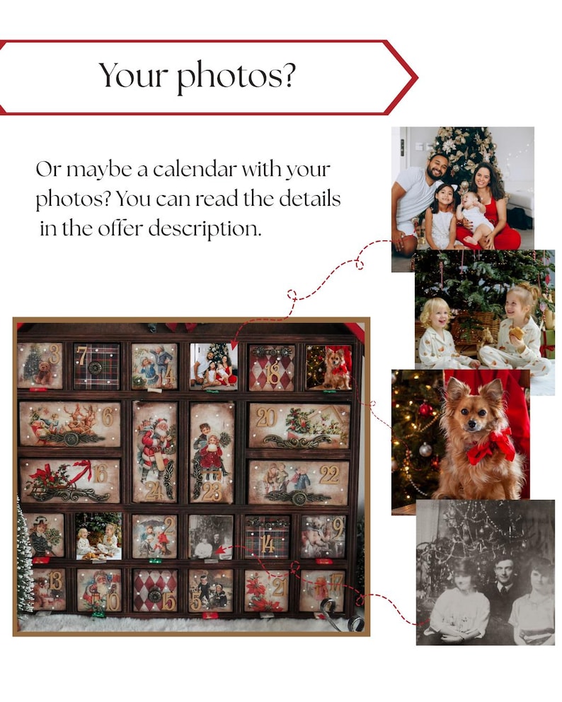 Unique Custom Advent Calendar With Your Photos or Choices Christmas ...