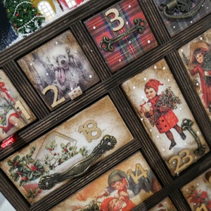 Advent Calendar Wood,advent Calendar Vintage Christmas,handmade Advent ...