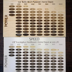 Engrave Settings Test for Glowforge - Etsy