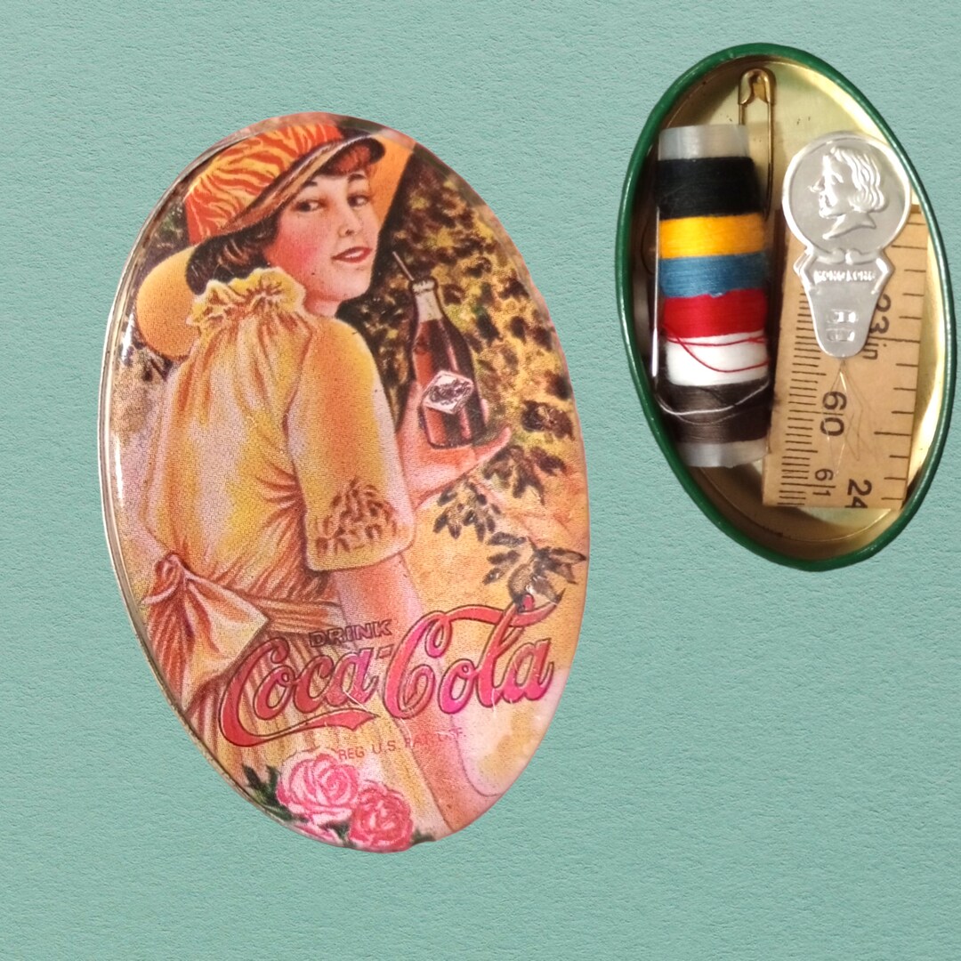 Vintage NEW Coca-cola Tin Sewing Kit Purse, Travel Size, Gift ...