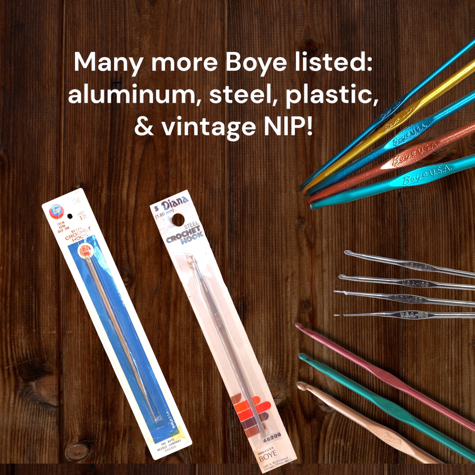 Vintage Boye USA Aluminum Crochet Hooks 1962-80s Pre-loved Excellent Condition Sanitized - Etsy