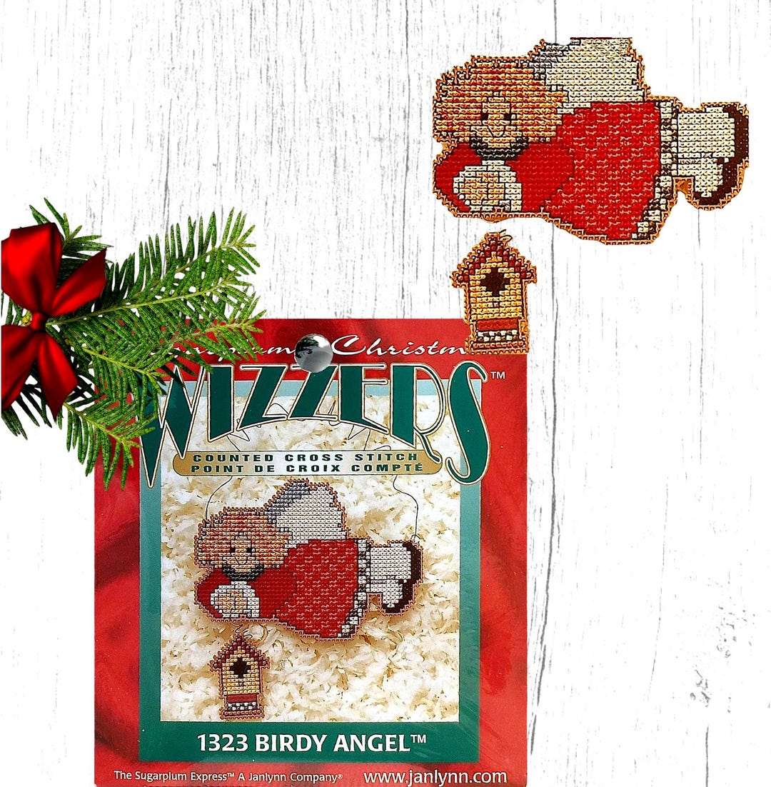 Kit: New Wizzers Counted Cross Stitch birdy Angel Sugarplum Christmas ...
