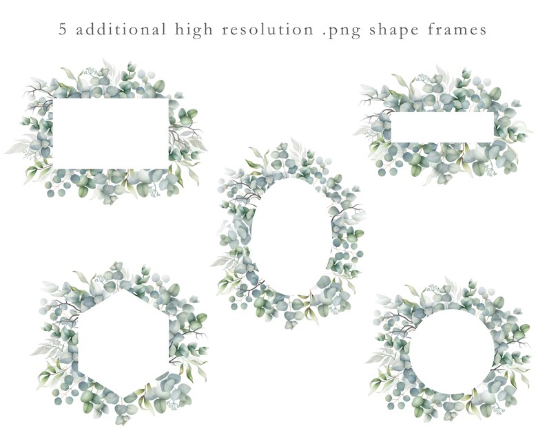 Eucalyptus Frames Watercolor Eucalyptus Foliage Frames - Etsy