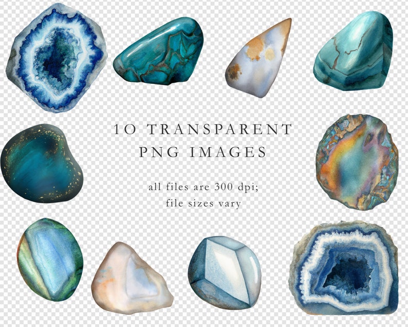Watercolor Geodes Agate Geode Clipart Gemstones Precious - Etsy