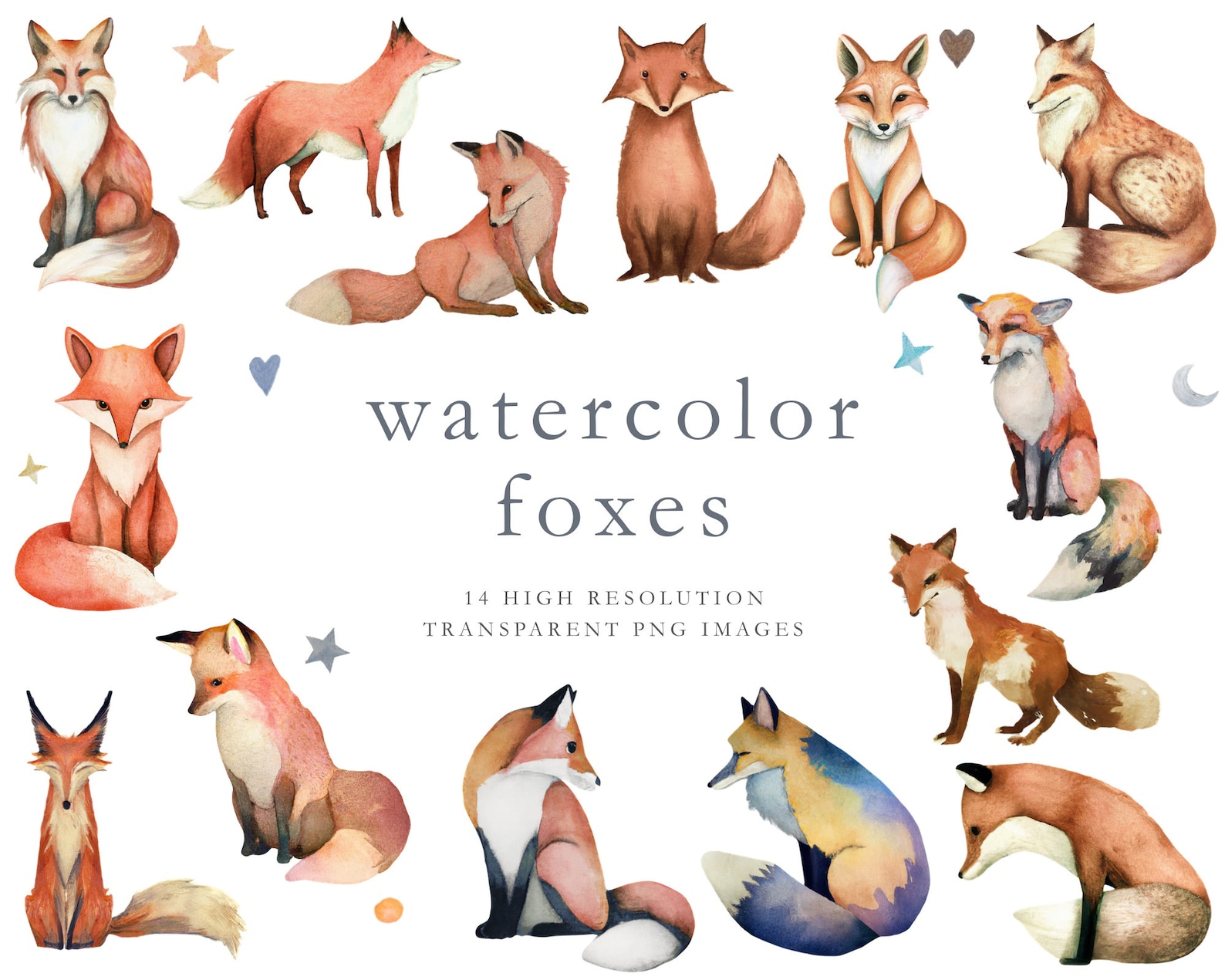 Watercolor Fox Clipart Red Fox Storybook Fox Png - Etsy