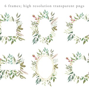 Watercolor Foliage Clipart, Leaves, Leaf, Polygon Frames, Foliage ...