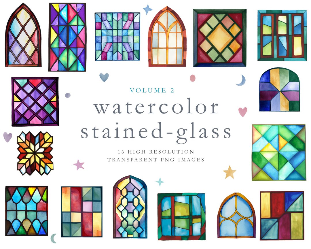 Watercolor Stained Glass, Clipart, Clip Art, Stained Glass Clipart ...