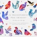 Folk Art Bird Clipart, Abstract Birds, Watercolor Bird, Clip Art ...