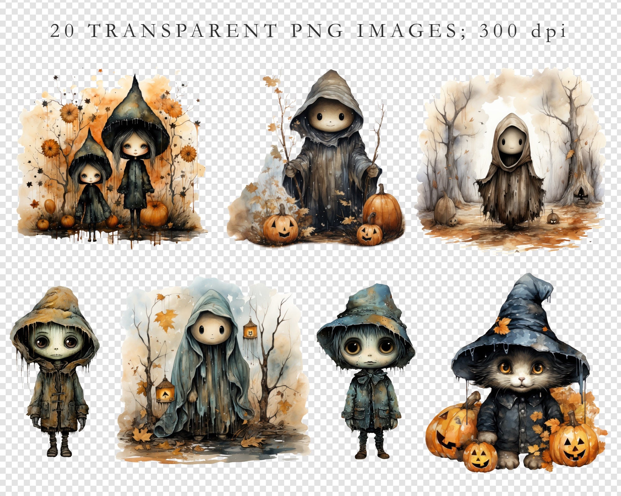 Cute Halloween Clipart Cute Ghosts Funny Halloween Friendly - Etsy