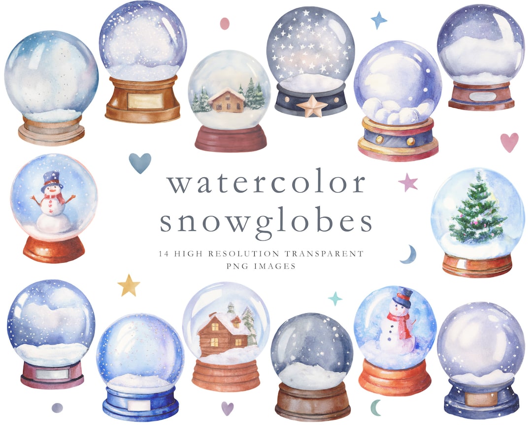 Snow Globe Clipart, Watercolor Snow Globes, Clip Art, Christmas Globe ...