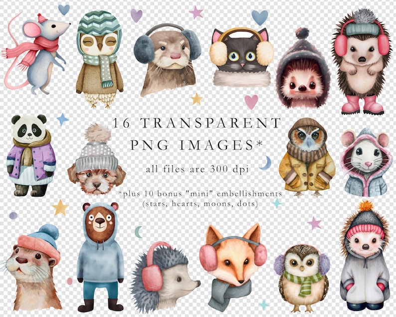 Animal Png Christmas Png Winter Clipart Otter Clipart - Etsy