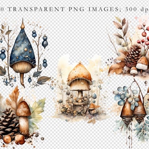 Boho Autumn Clipart, Abstract Autumn Clipart, Autumn Bouquet, Boho Fall ...